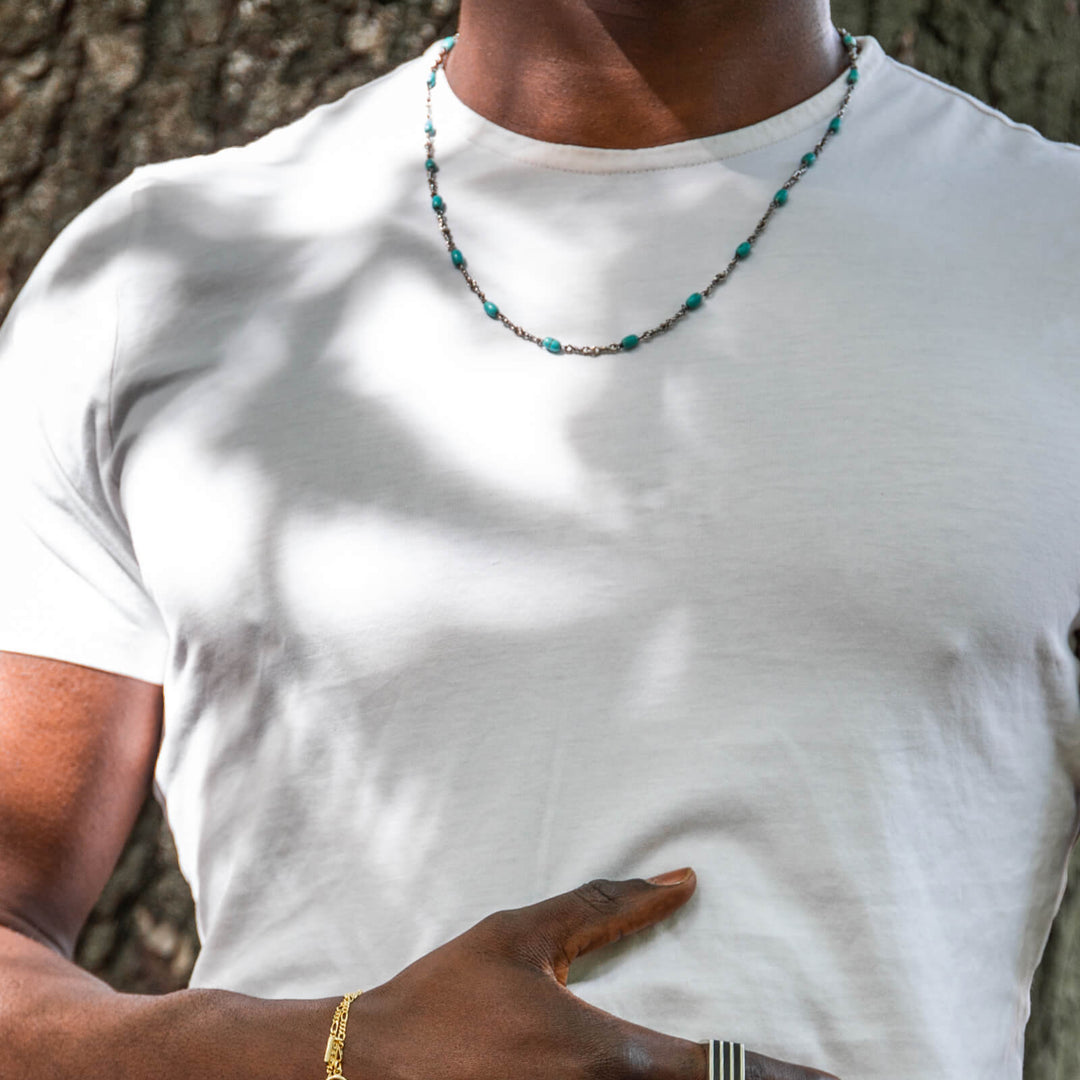 Sterling Silver Turquoise Twisted Cable Chain Necklace – Degs & Sal