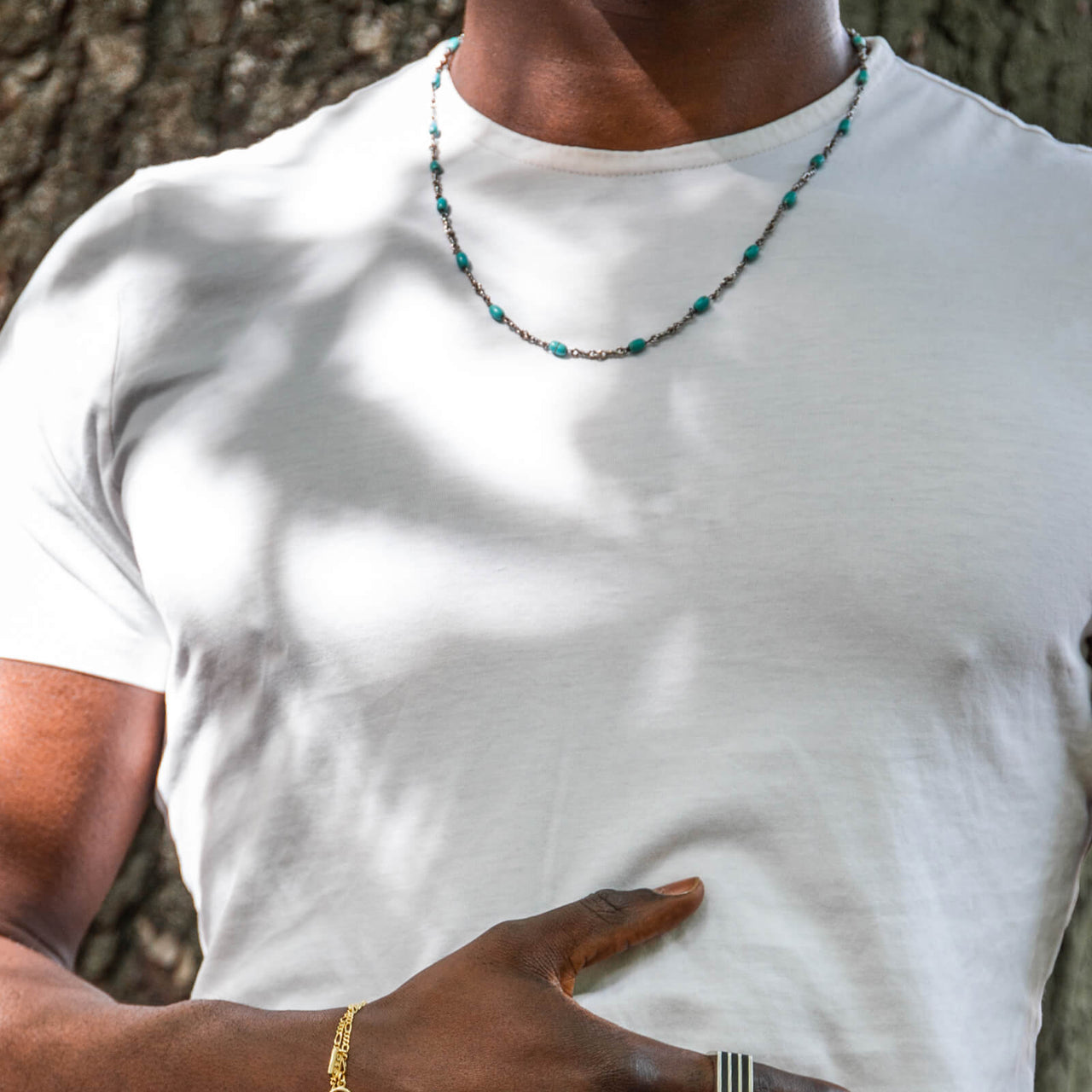 Sterling Silver Turquoise Twisted Cable Chain Necklace – Degs & Sal